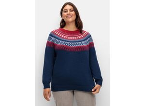 4063137026219 - Große Größen Norwegerpullover aus weicher Baumwolle nachtblau Gr44