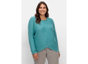 4063137026370 - Große Größen Pullover im Lagenlook in Rippstruktur türkis Gr44