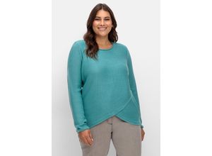 4063137026417 - Große Größen Pullover im Lagenlook in Rippstruktur türkis Gr52