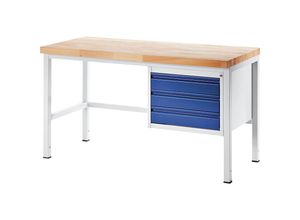 4040376981219 - Werkbank Gestellbauweise 3 Schubladen Größe L Tiefe 700 mm Breite 1000 mm RAU