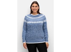 4063137028169 - Große Größen Norwegerpullover in melierter Optik jeansblau Gr42