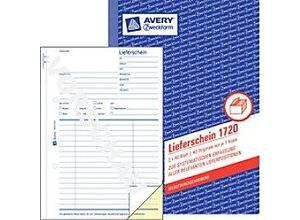 4004182205716 - Lieferschein Avery™ Zweckform 1720-5 Format A5 5 Bücher mit jeweils 2 x 40 Blatt FSC®-Papier weiß gelb