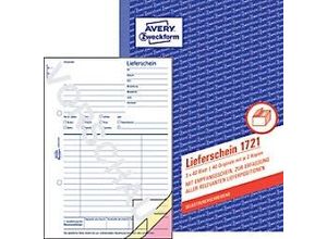 4004182205723 - 1721-5 Lieferscheine mit Empfangsschein Format A5 5 Bücher mit jeweils 3 x 40 Blatt FSC®-Papier weiß gelb rosa