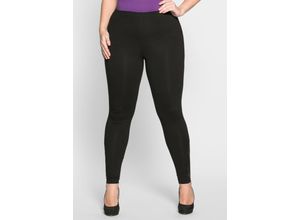 8901145428280 - Große Größen Leggings mit Spitzeneinsatz schwarz Gr56