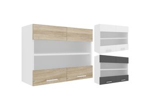 4051814423314 - Küchenschrank hängend Maße ca H 60 x B 80 x T 31 cm Hängeschrank mit zwei Fächern Küchenschrank mit Glas Küchenmöbel – Esilo