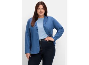 4063136963621 - Große Größen Jerseyblazer mit Reverskragen und Knopfverschluss jeansblau Gr44