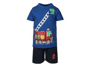 4063948213440 - - T-Shirt FEUERWEHR DINO mit Shorts in blau dunkelblau Gr68