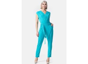 4260480128441 - PM SELECTED Damen Overall Business Jumpsuit Wickeloptik mit Bindegürtel ohne Ärmel in Einheitsgröße PM36