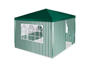 4051814389825 - Pavillon Maße ca 3x3 m wasserabweisende 110g   m² PE Plane Partyzelt Gartenzelt mit 4 Seitenteile Grün