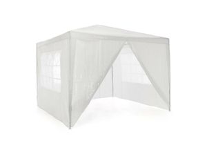 4051814400636 - Pavillon 3x3 m in weiß PE Plane 4 Seitenteile Partyzelt Gartenzelt Sonnenschutz