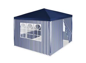 4051814389801 - Pavillon Maße ca 3x3 m wasserabweisende 110g   m² PE Plane Partyzelt Gartenzelt mit 4 Seitenteile Blau