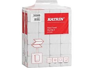 6414301035588 - KATRIN Z-Falthandtücher weiß 2-lagig 2 x 18 g m² 244 x 230 mm Handy-Pack mit erg Griff 4000 Stück