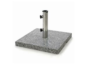 4051814392740 - Sonnenschirmständer 26 kg Granit grau eckig 45x45 cm Edelstahlhülse Standfüße