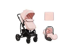 3801001012200 - Kikkaboo Kombikinderwagen 3 in 1 Beloved Babywanne Autositz Wickeltasche faltbar pink