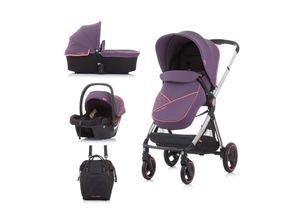 3800931047184 - Kinderwagen Elite 3 in 1 Autositz klappbar Tragetasche Sportsitz lila