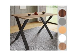 4051814402982 - Premium Esszimmertisch Esstisch Tisch Xona X Schwarz (Farbe Grau 140 x 80 cm)