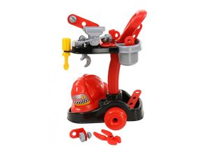 4810344036612 - Kinder Mechaniker-Set 36612 Werkzeugwagen Zange Schraubenzieher Helm rot