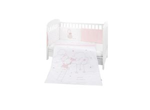 3801101021058 - Kikkaboo Bettwäsche 4-teilig Decke 135 x 95 cm Bezug Nestchen Bett 120 x 60 cm rosa