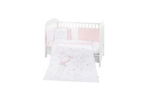 3801101061085 - Kikkaboo Babybettwäsche 6-teilig Decke 135 x 95 cm Laken 140 x 70 cm Nestchen rosa