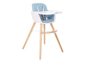 3801004010845 - Kikkaboo Kinderhochstuhl 2 in 1 Woody Kinderstuhl Tisch verstellbar Gurt blau