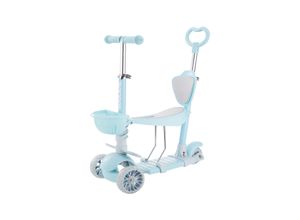 3801006010973 - Makani Kinderroller Dreirad Laufrad BonBon 4 in 1 mit Schiebestange Korb blau