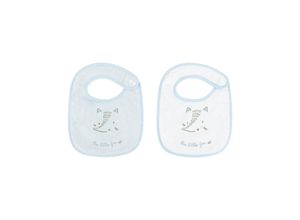 3801104010523 - Kikkaboo Babylatz Frottee 2-teiliges Set Lätzchen Druckknopf 100% Baumwolle blau