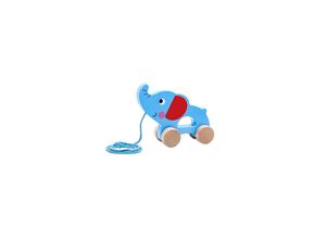 6970090043628 - Tooky Toy Kinder Holzziehspielzeug Elefant TKC264 drin draußen ab 18 Monate blau