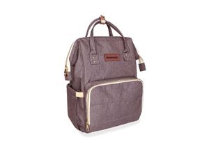 3801108020221 - Kikkaboo Wickeltasche Siena Rucksack Wickelunterlage Grifflänge einstellbar braun