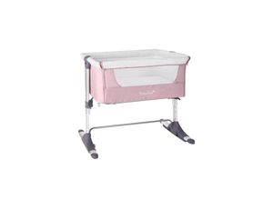 3801003020555 - Kikkaboo Beistellbett Bonne Nuit verstellbar eine Seite zum Öffnen 2 Räder rosa