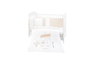 3801101060941 - Kikkaboo Babybettwäsche My Teddy 6-teilig Decke 135 x 95 cm Laken 120 x 60 cm weiß