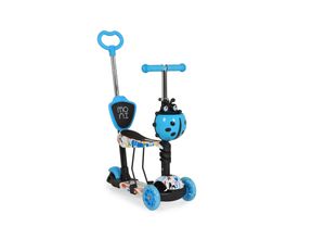 3800146227920 - Kinderroller Lollipop 3 in 1 Schiebestange Sitz PU-Vorderräder mit LED blau