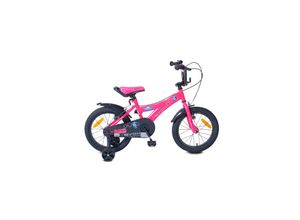 3800146201708 - Byox Kinderfahrrad 16 Zoll Devil Metallrahmen Stützräder Klingel Reflektoren pink