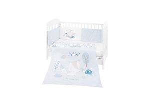 3801101021102 - Kikkaboo Bettwäsche 4-teilig Decke 135 x 95 cm Bezug Nestchen Bett 140 x 70 cm blau