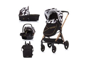 3800931051389 - Kinderwagen Elite 3 in 1 Autositz klappbar Tragetasche Sportsitz schwarz weiß