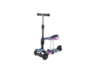 3801006010911 - Makani Kinderroller Ride and Skate 3 in 1 Dreirad verstellbar LED-Vorderräder lila