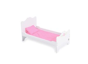 3800146222536 - Puppenbett PH12B019 aus Holz Maße 48 x 32 x 30 cm Kissen und Unterlage weiß