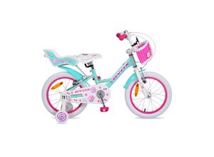 3800146200855 - Byox Kinderfahrrad 16 Zoll Cupcake Stützrädern Puppensitz Korb Metallrahmen pink