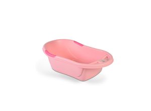 3800146261788 - Babybadewanne Lilly platzsparend mit Wasserablauf Ablagefächer für Zubehör rosa