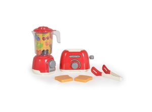 3800146269432 - Spielzeug Frühstücksset Toaster Entsafter zwei Toastscheiben eine Zange rot