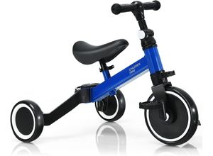 0783501296256 - Costway 3 in 1 Kinder Dreirad & Balance Fahrrad mit verstellbarem Sitz und Lenker blau