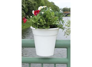 4013351341315 - Balkonkasten Flowerclip Pflanzgefäße weiß Deko Ø 27 cm