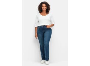 4063137006044 - Große Größen Gerade Stretch-Jeans mit Bodyforming-Effekt dark blue Denim Gr44