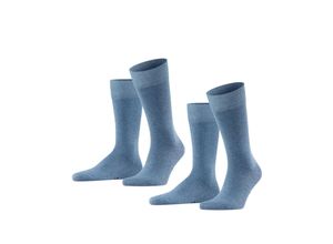 4043874492027 - FALKE Socken im 2er-Pack Herren Baumwolle hellblau meliert