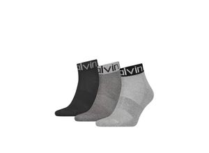 8720245219495 - CK Men Quarter 3P Logo Welt Herren Socken One size