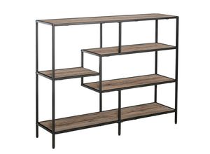 4251774973892 - Standregal im industriellen Stil Eiche schwarz 120 x 32 x 95 cm (BxTxH) Büroregal Bücherregal Aufbewahrungsregal Büromöbel