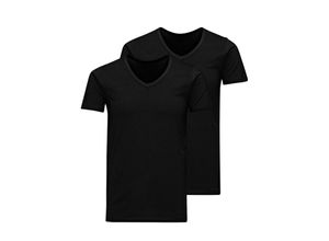 5713730658995 - Jack & Jones - Essentials 2er-Pack - Schmal geschnittenes T-Shirt mit V-Ausschnitt in Schwarz