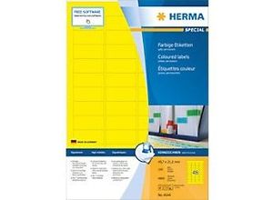 4008705045445 - HERMA Farbige Etiketten 4544 Gelb Rechteckig 45 x 21 mm 100 Blatt à 14 Etiketten