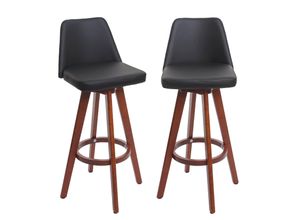 4057651496252 - 2er-Set Barhocker MCW-C43 Barstuhl Tresenhocker Holz Kunstleder drehbar MVG-zertifiziert ~ schwarz