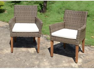 4041908101839 - Gartenstuhl PALA (Set 2 St) 2er Set Akazie Polyrattan braun