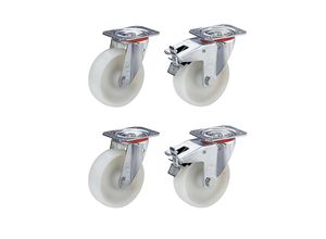 4053357033715 - Polyamid-Rad im Set 2 Lenkrollen 2 Lenkrollen mit Doppelstopp Gleitlager Rad-Ø x Breite 80 x 35 mm Wicke
